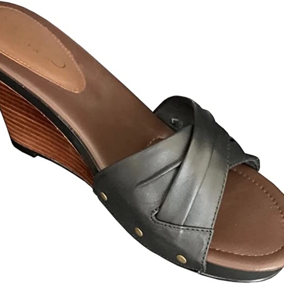 LIA Footwear | Shoes | Lia Footwear Toni Black And Brown Wedge With ...